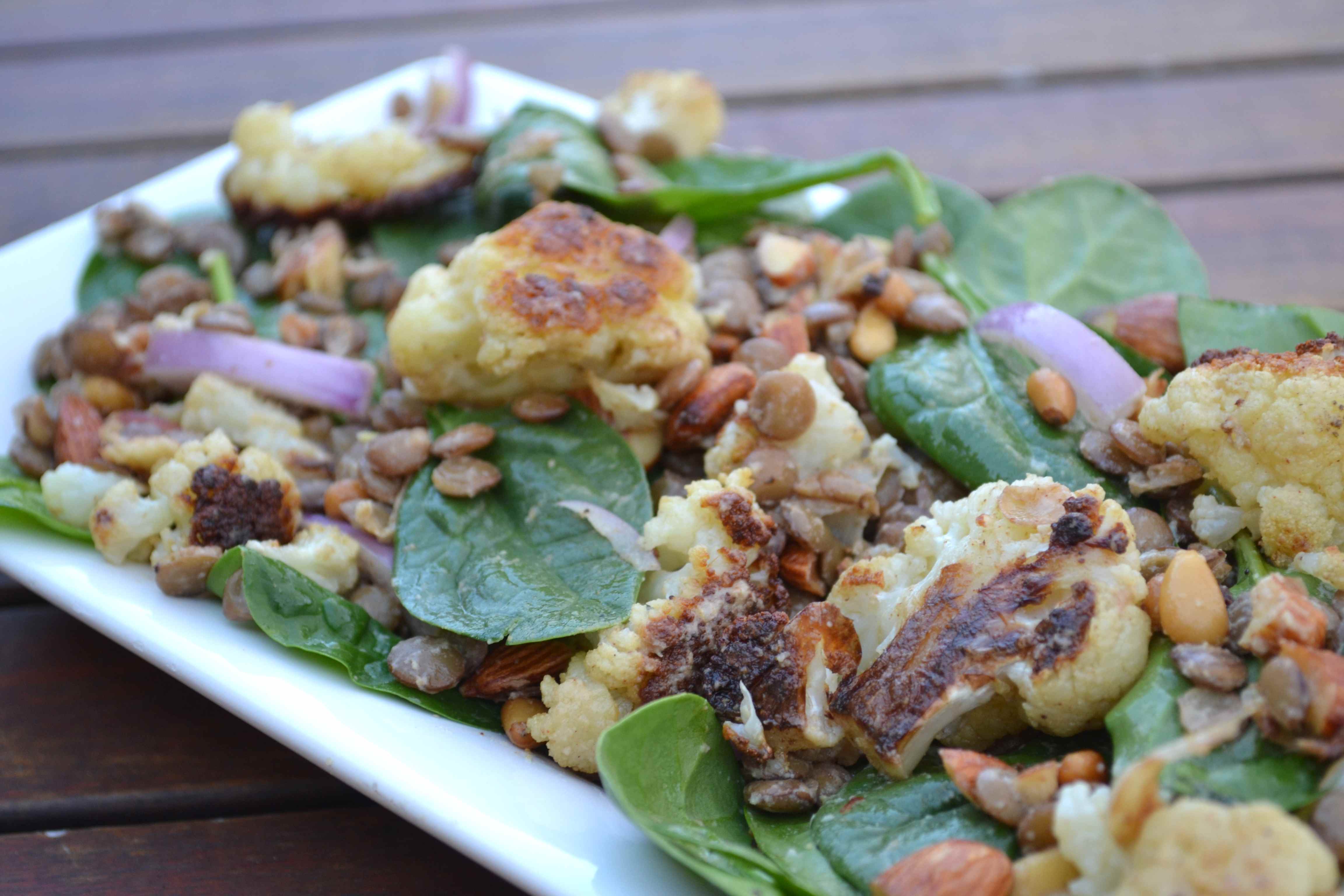 Roasted Cauliflower And Lentil Salad Measuring Cups Optional