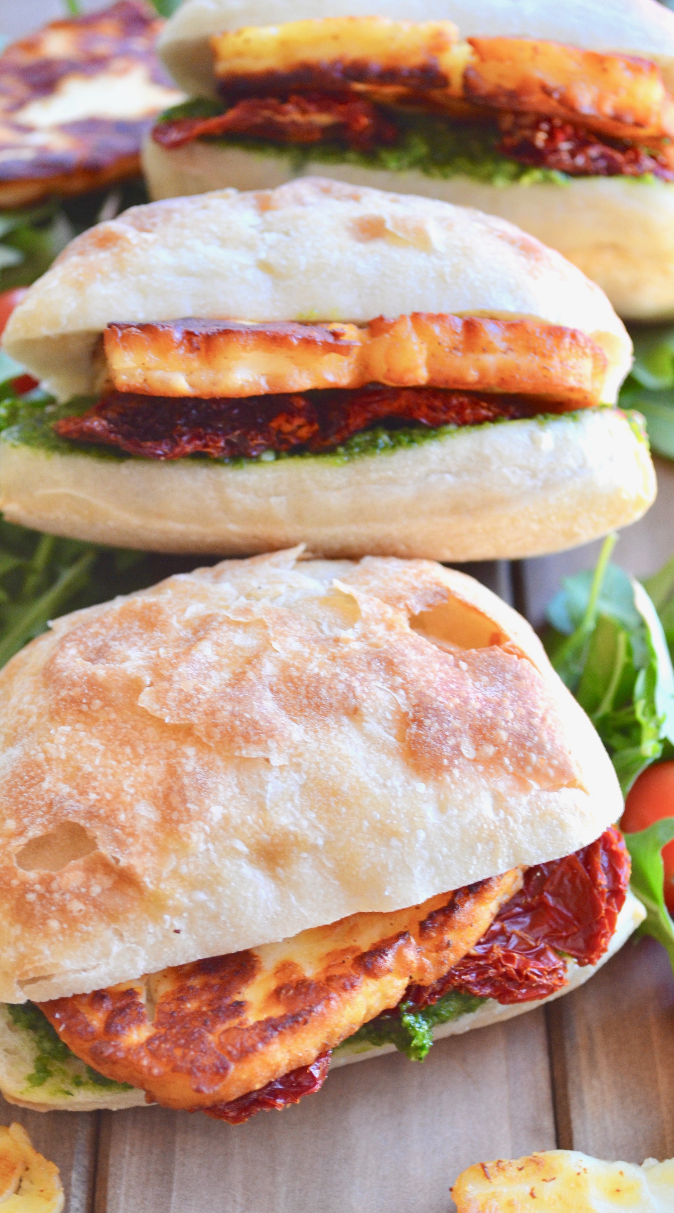 Pesto Halloumi Sandwiches – Measuring Cups, Optional